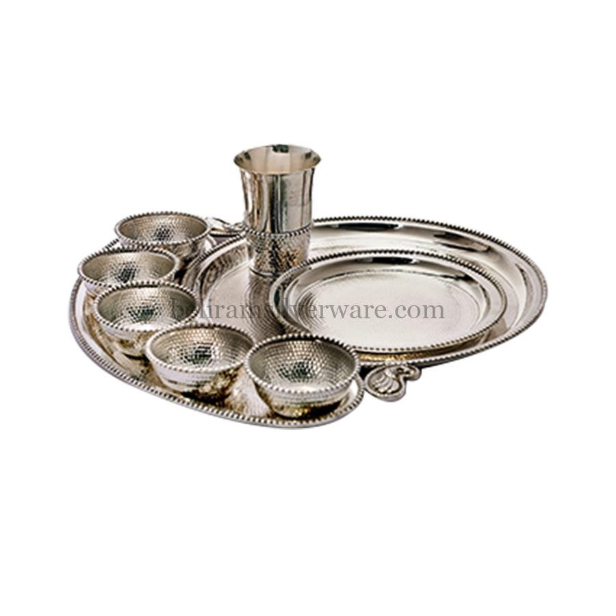 A Wondrous & Exclusive Collection of Pure Silver Thali Set - Beliram ...